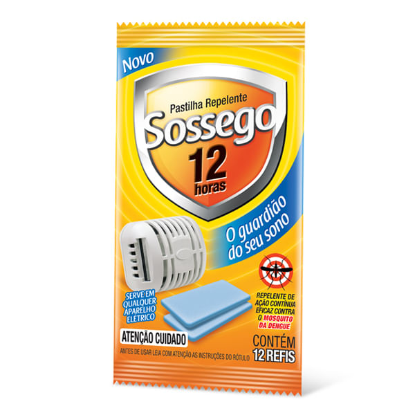 Pastilha repelente 12 Horas SOSSEGO cx display c/ 20 saches